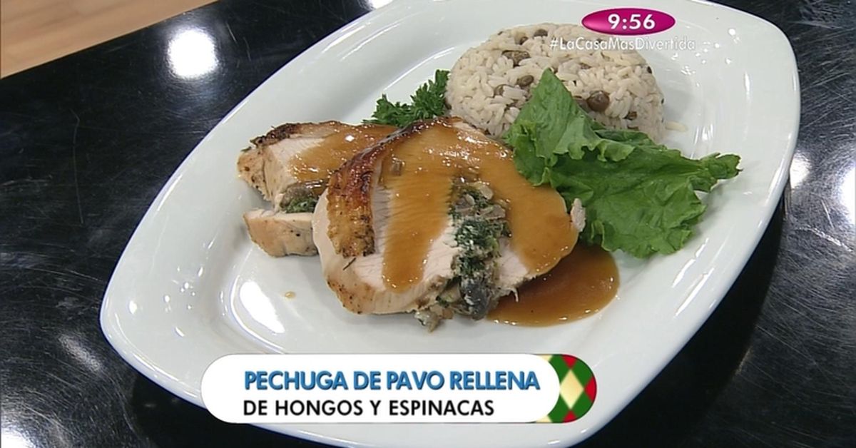 Vídeo | Receta - Pechuga de pavo rellena de hongos y espinacas ...