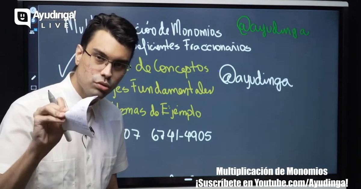 Vídeo | Ayudinga Matemáticas 8° - Multiplicación de Monomios con ...