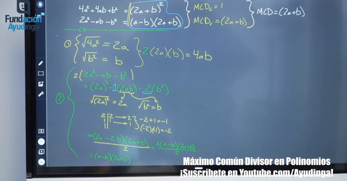 Vídeo Ayudinga Matemáticas 9° Máximo Común Divisor De Polinomios 1251