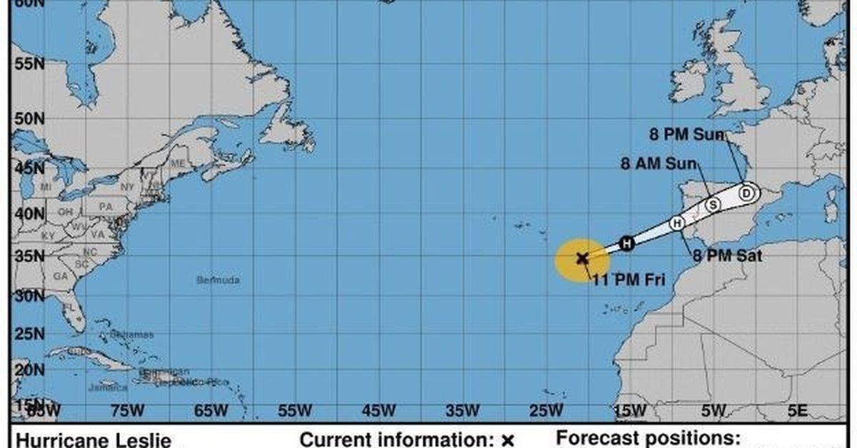El huracán Leslie pierde intensidad pero se mueve más rápido hacia ...