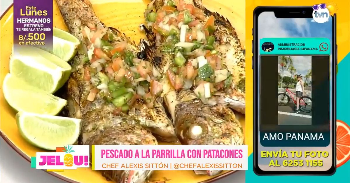 Vídeo | Receta: Pescado asado con patacones - Cocina con Alexis | Tvn ...