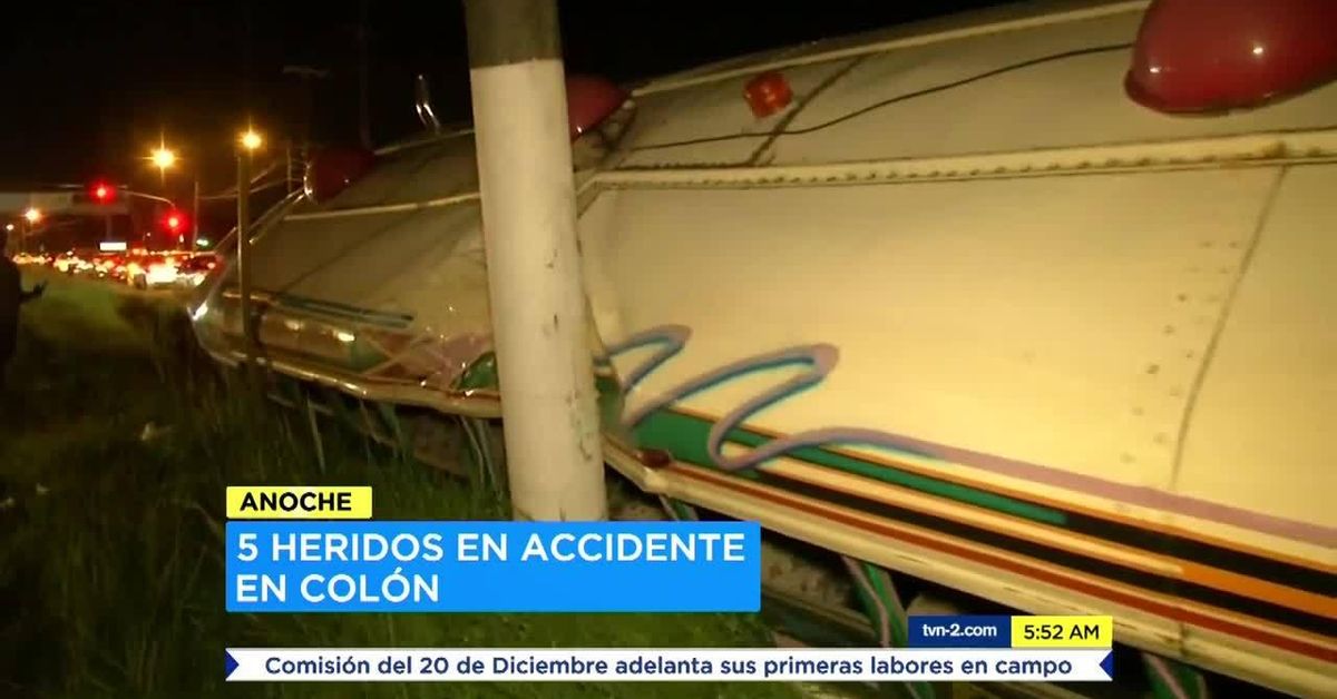 Cinco Heridos Por Vuelco De Un Bus En Colón Provincias Tvn Panamá